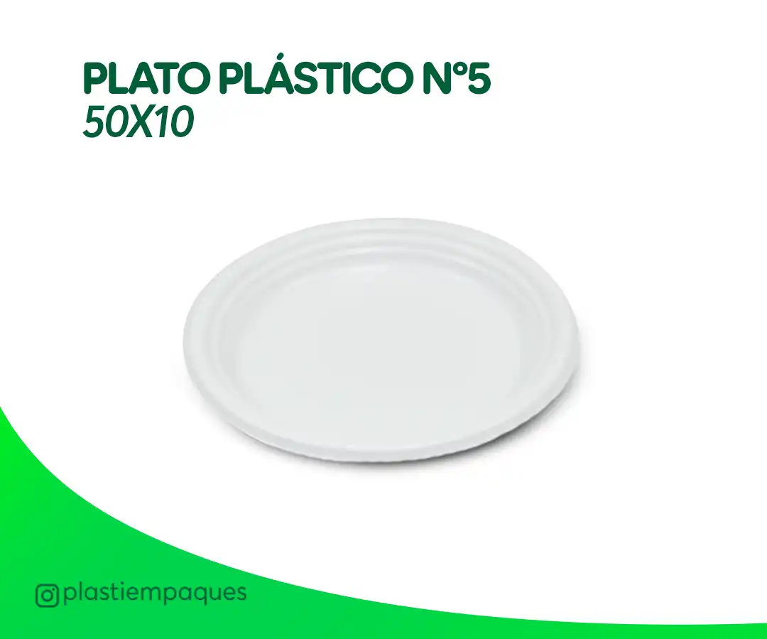 PLATO PLÁSTICO N°5 50X10 - Plastiempaques